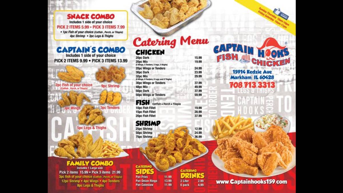 Menu at Captain Hooks Fish & Chicken fast food, Markham
