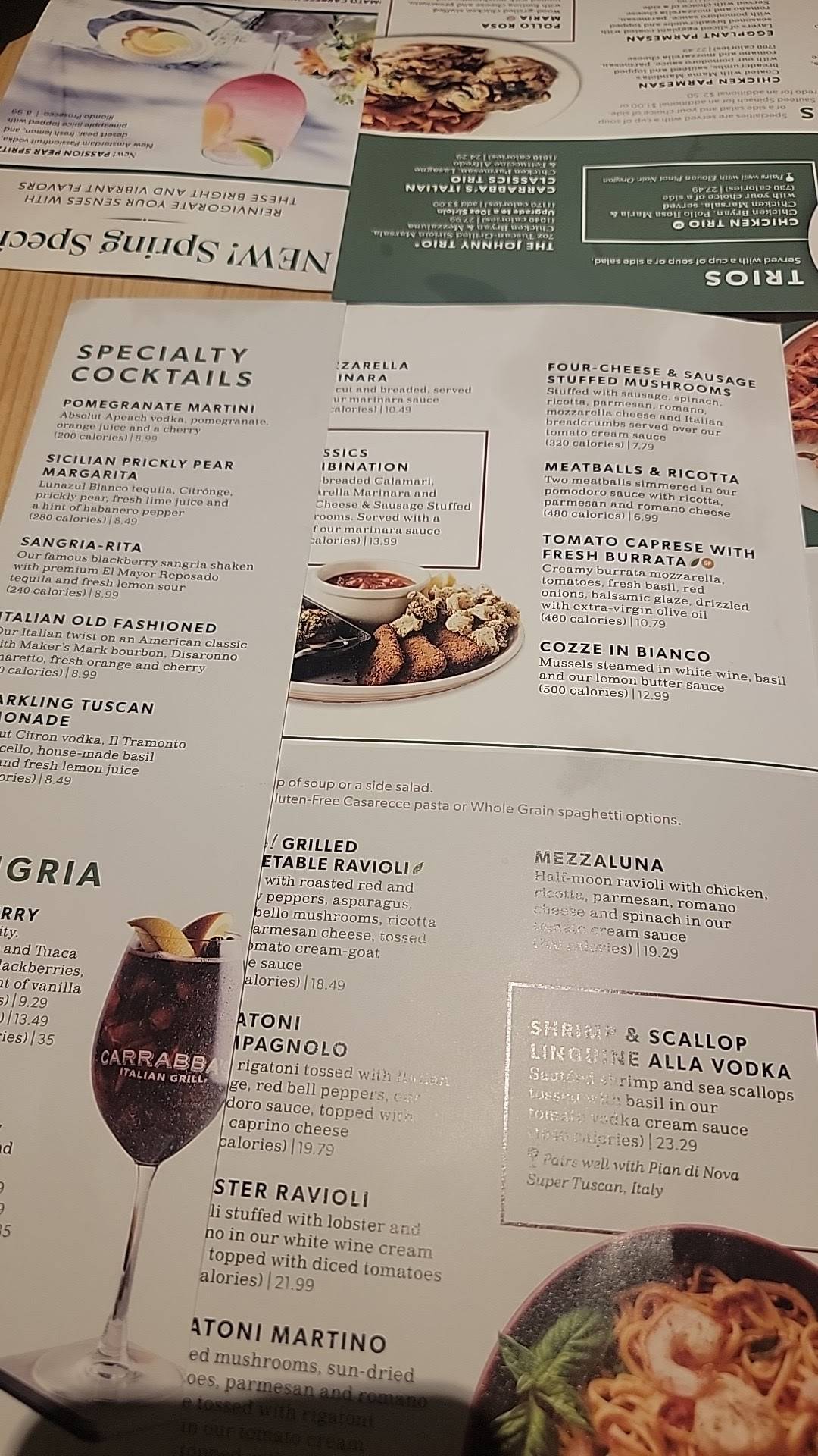 Menu at Carrabba's Italian Grill restaurant, Nashville, Green Hills ...