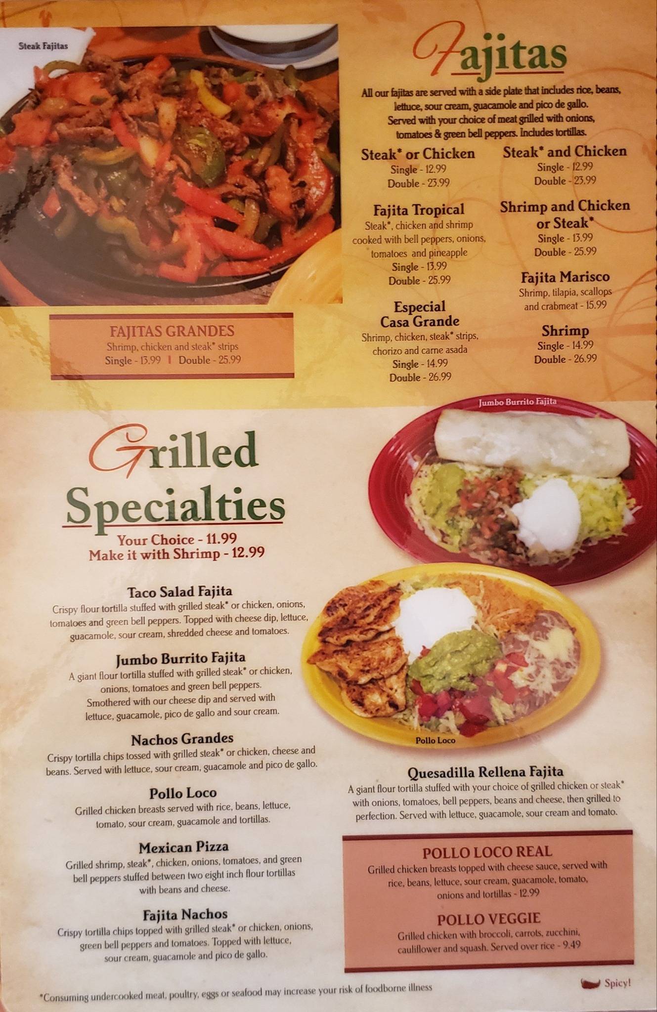 Menu at Casa Grande 2 Mexican Bar & Grill, Somerset, S Hwy 27