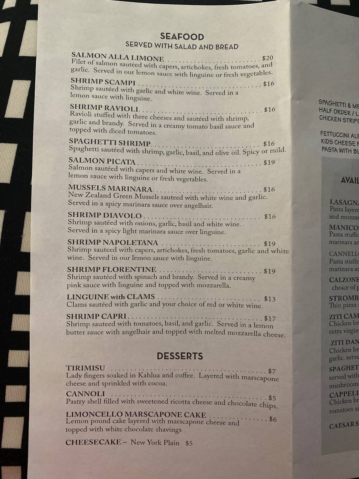 Menu at Casa Pasta Italian Restaurant- Helotes, Helotes