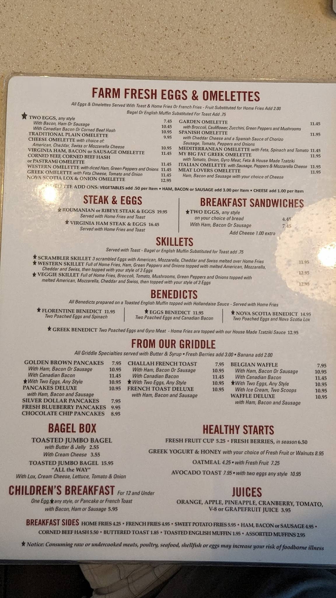 Menu at Central Diner & Grille restaurant, Pittsburgh