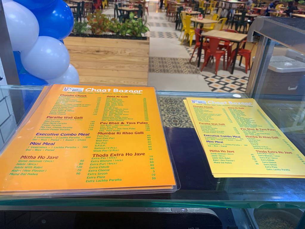 Menu at Chaat Bazaar, Pune, Sagar Arcade