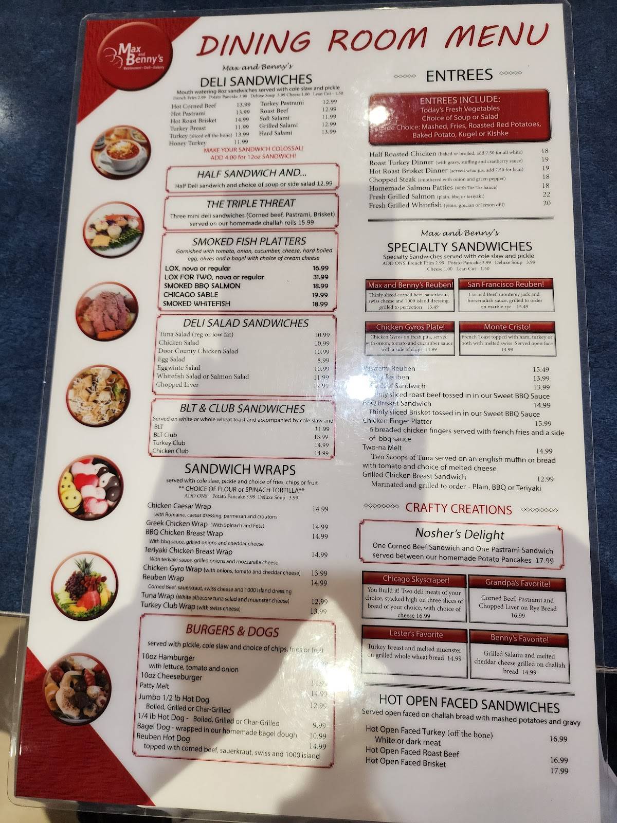 Menu at Max and Benny's restaurant, Northbrook, 461 Waukegan Rd