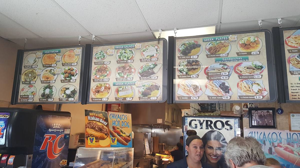 Menu at Chicago's Number One Gyros restaurant, Apache Junction