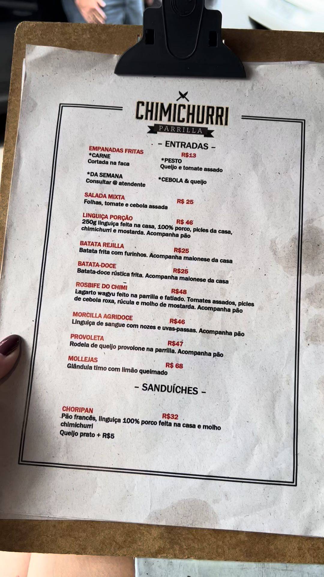 Menu em Chimichurri Parrilla restaurante, São Paulo