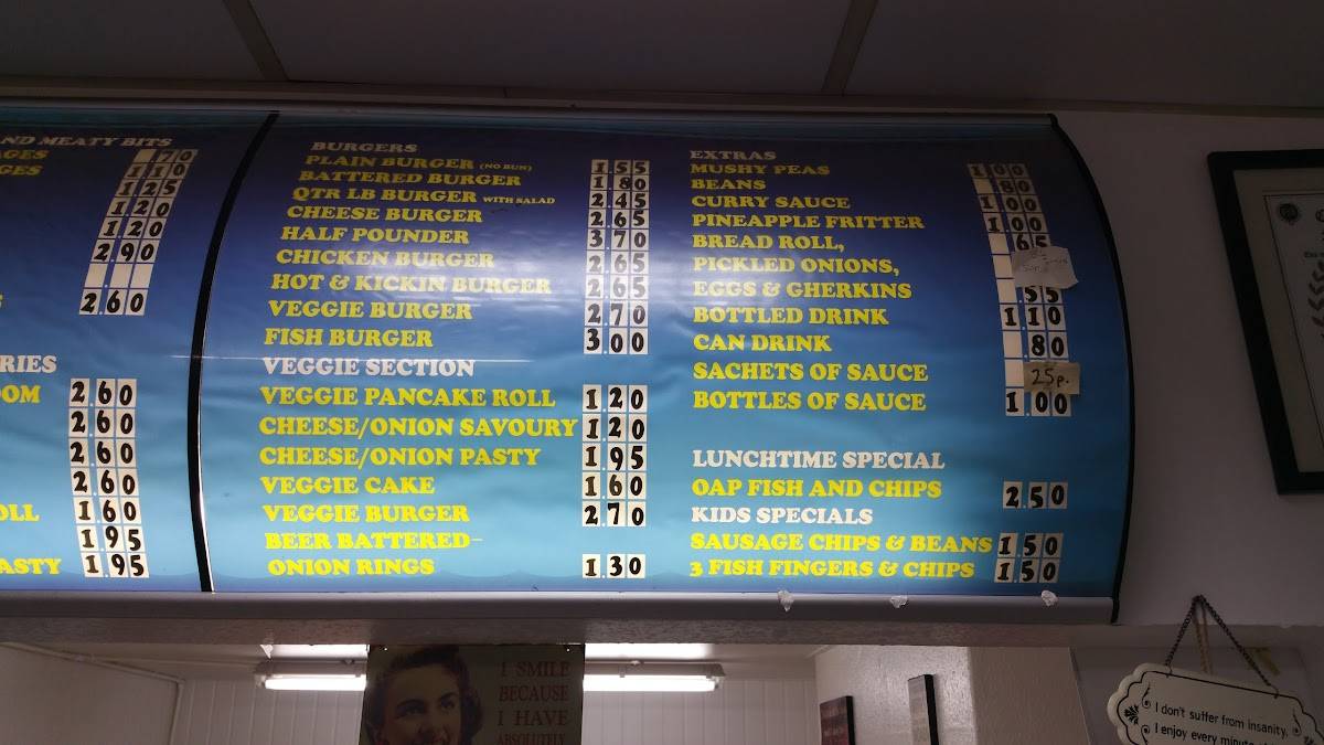 Menu at Chipmunks Fish & Chips fast food, Ryde
