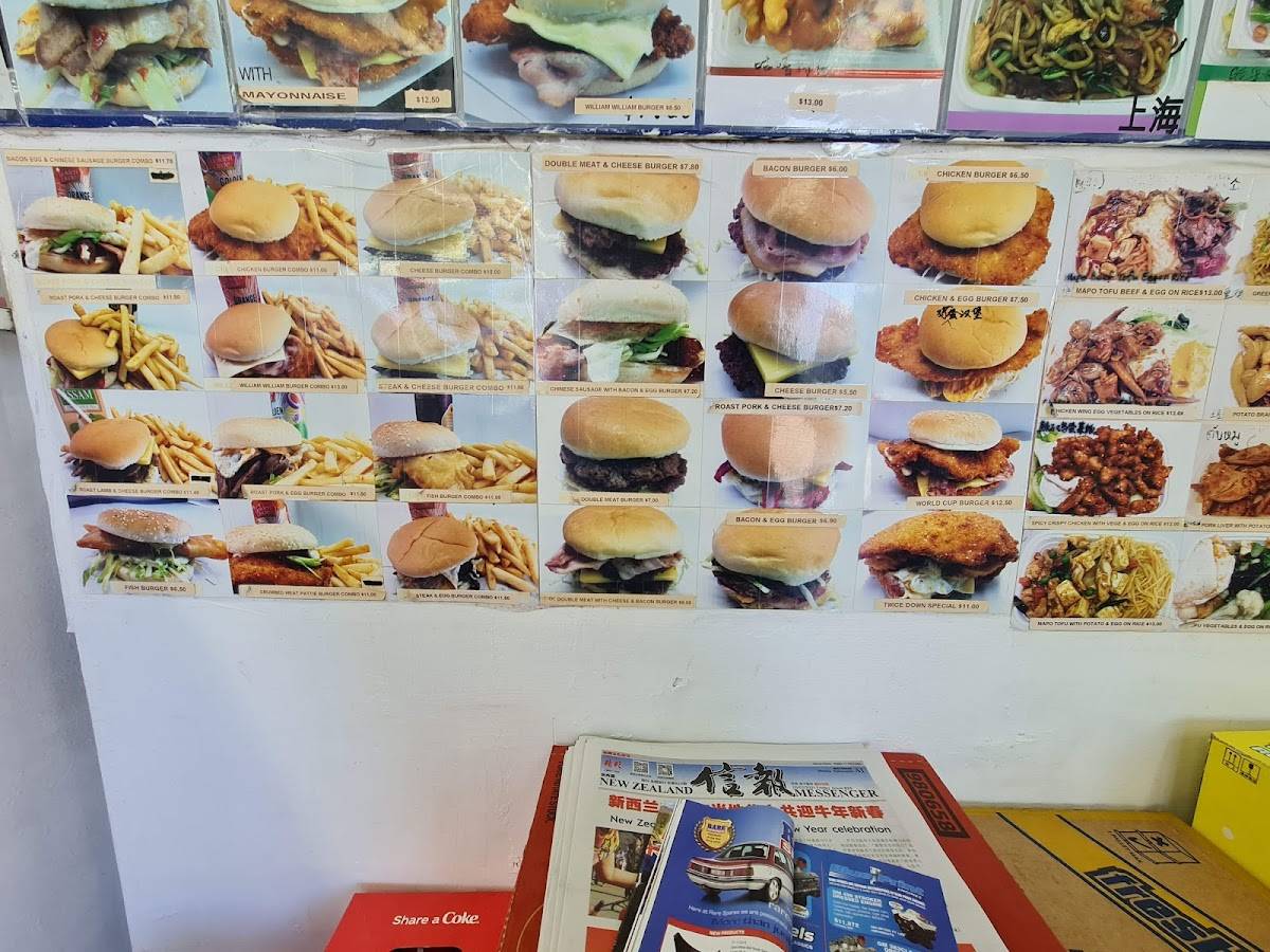 Menu at Captain Ben's restaurant, Christchurch