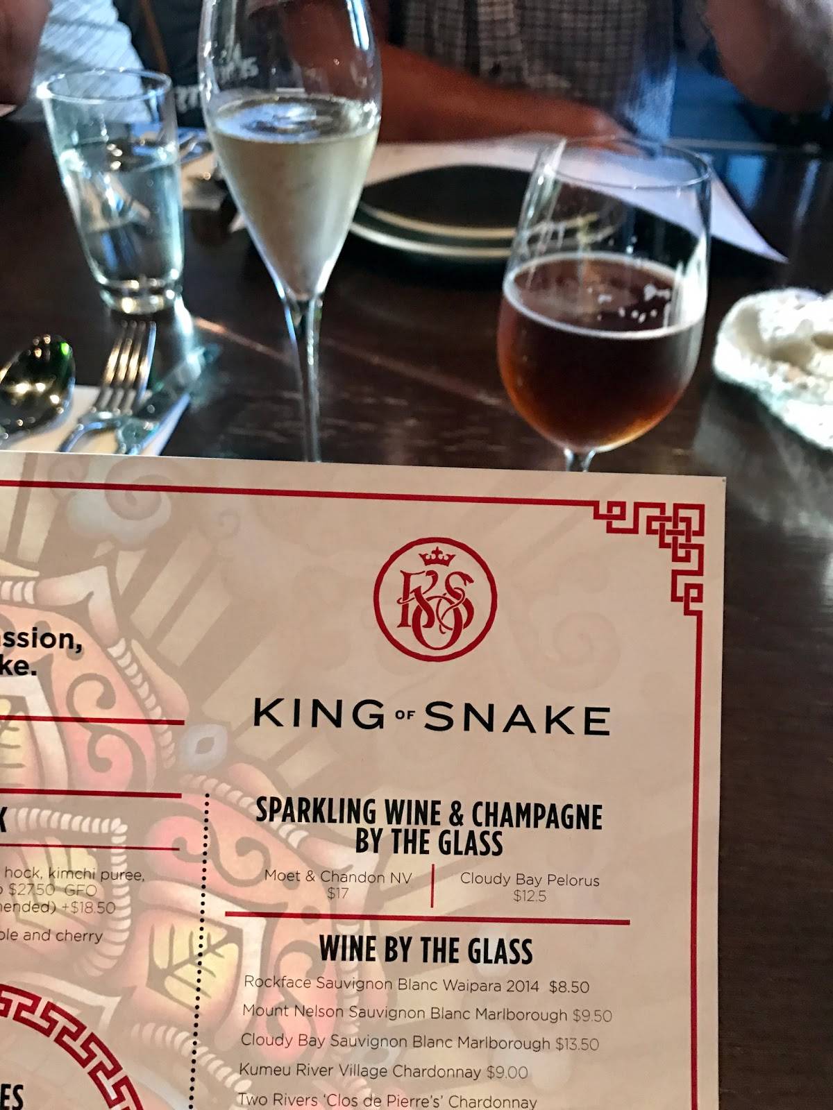 Menu at King of Snake pub & bar, Christchurch