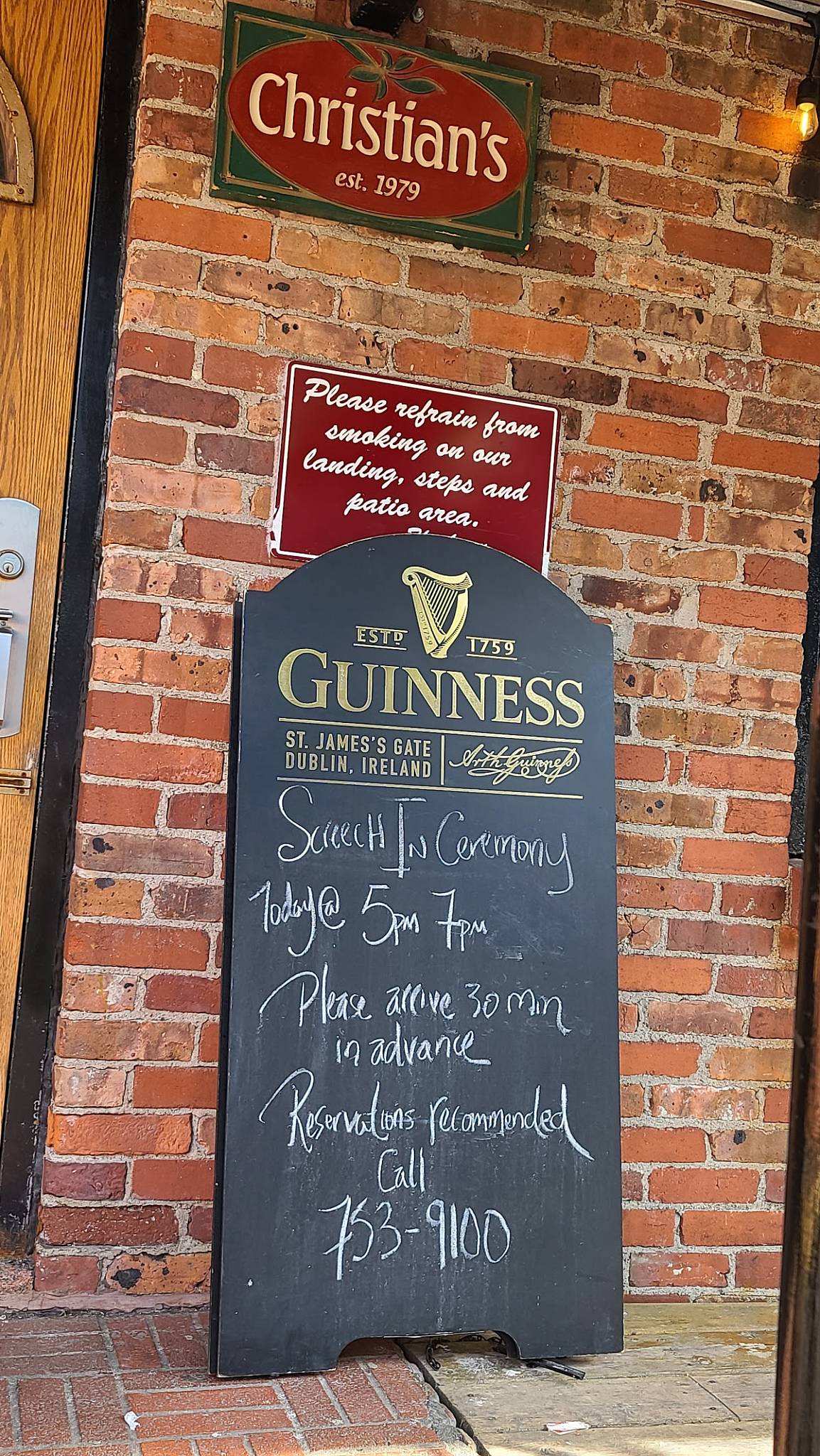Menu at Christian's Pub, St. John's