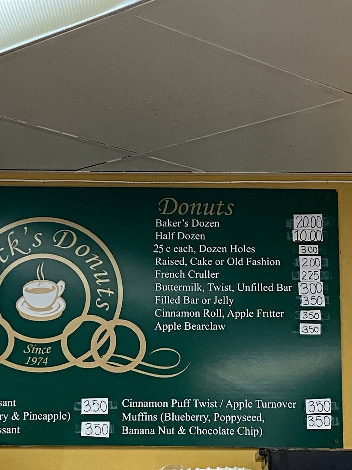 Menu at Chuck's Donuts desserts, Redwood City
