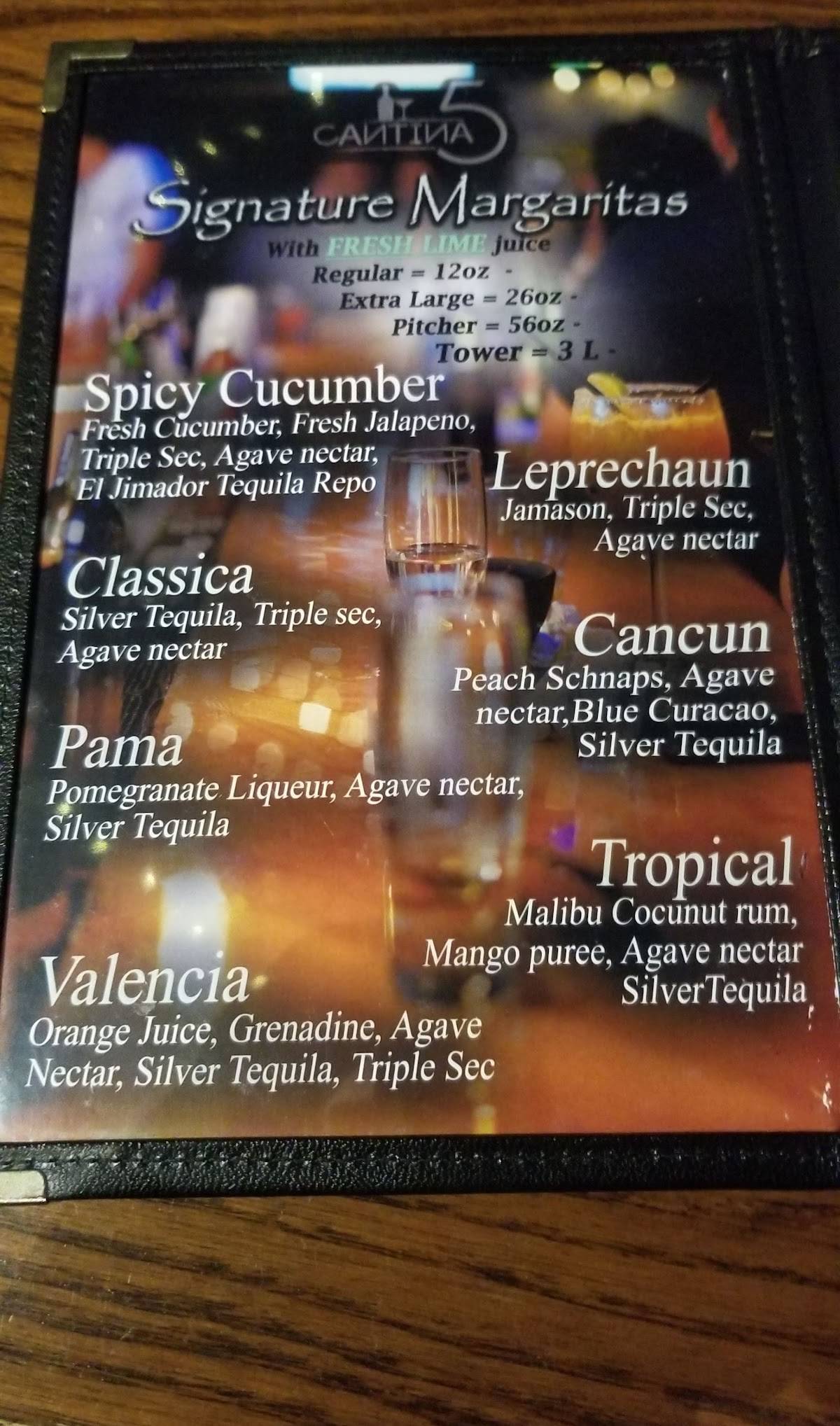 Menu at CINCO International restaurant, South Bend