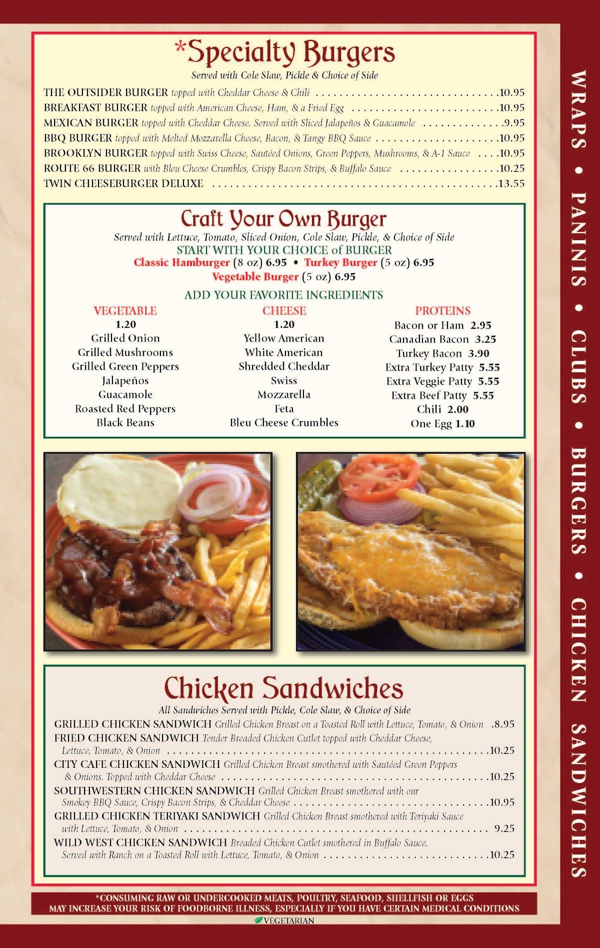 Menu at City Cafe Diner, Chattanooga, Lee Hwy