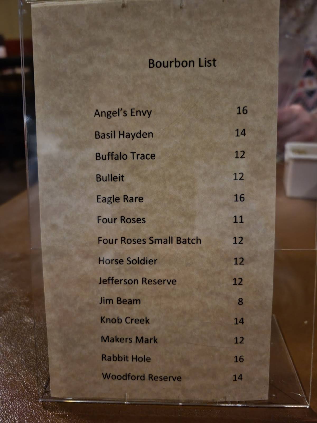 Menu at Fredrick's Supper Club, Milton