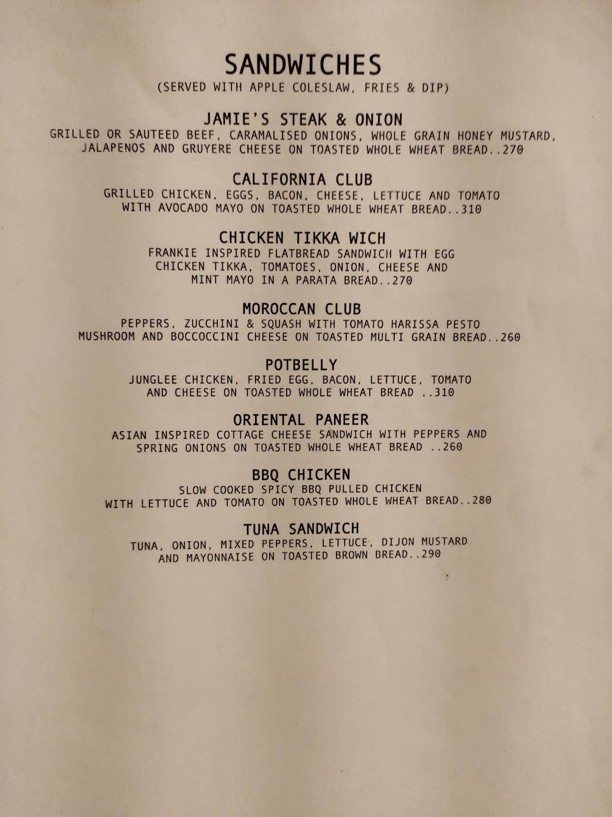Menu at Cocoa Tree - MG Road, Kochi, The Avenue Regent