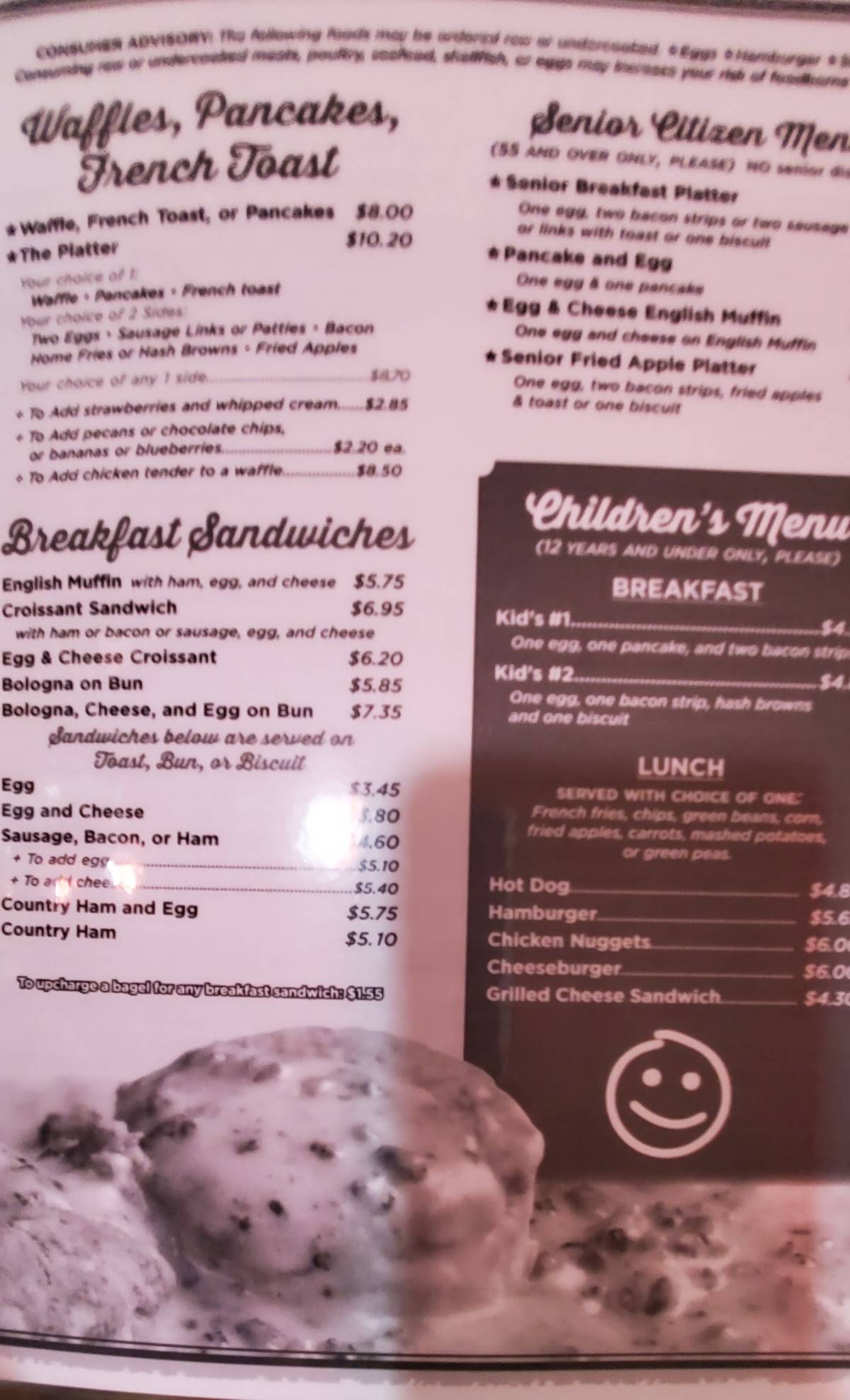 Menu at Cold Harbor Restaurant, Mechanicsville