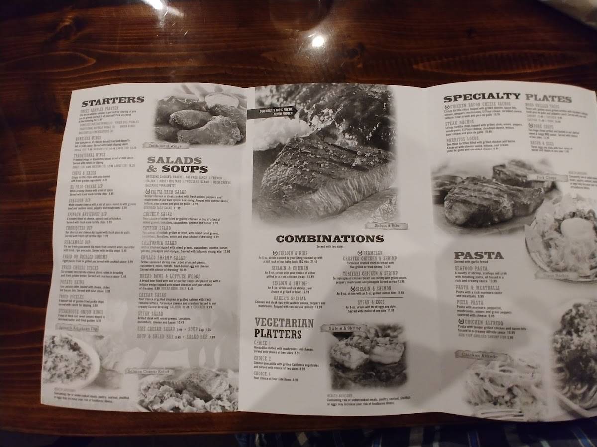 Menu at Black Stallion Steakhouse, Columbia