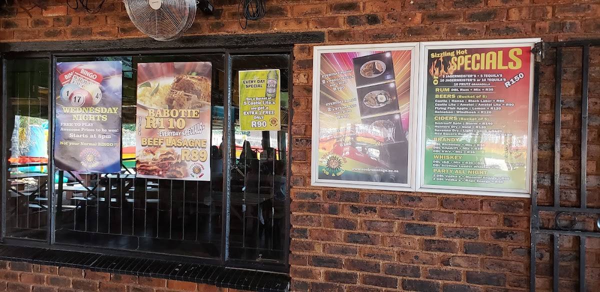Menu at Cool Runnings (High Road) restaurant, Benoni, 49 High Rd