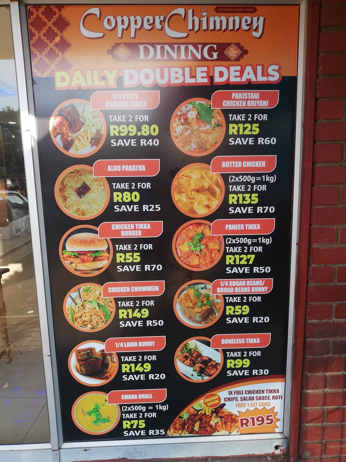 Menu at Copper Chimney pmb restaurant, Pietermaritzburg, 562 Dr Chota ...