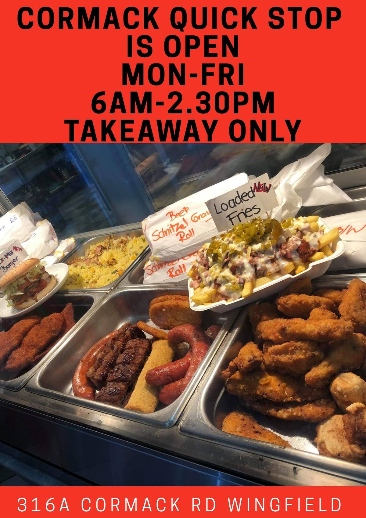 Menu at Cormack Quick Stop fast food, Wingfield