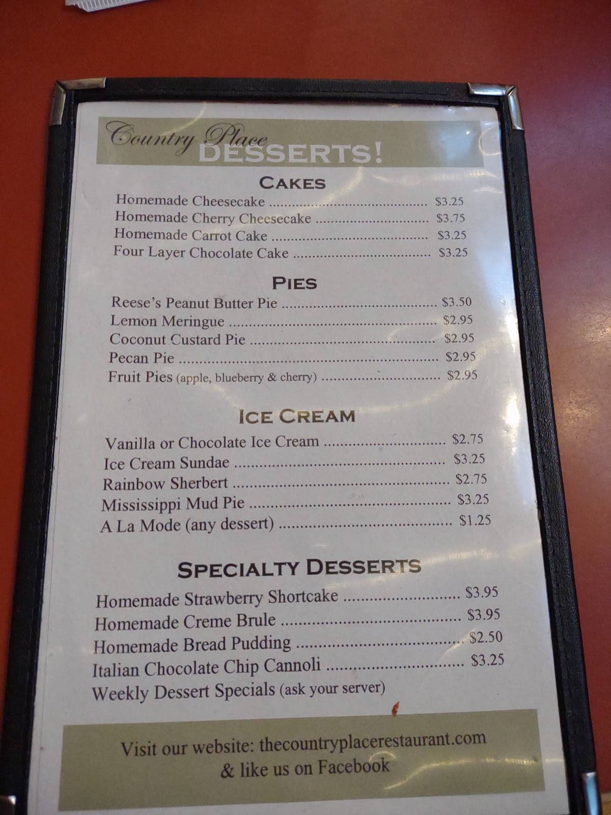 Menu at Country Place restaurant, Perkasie, PA-313