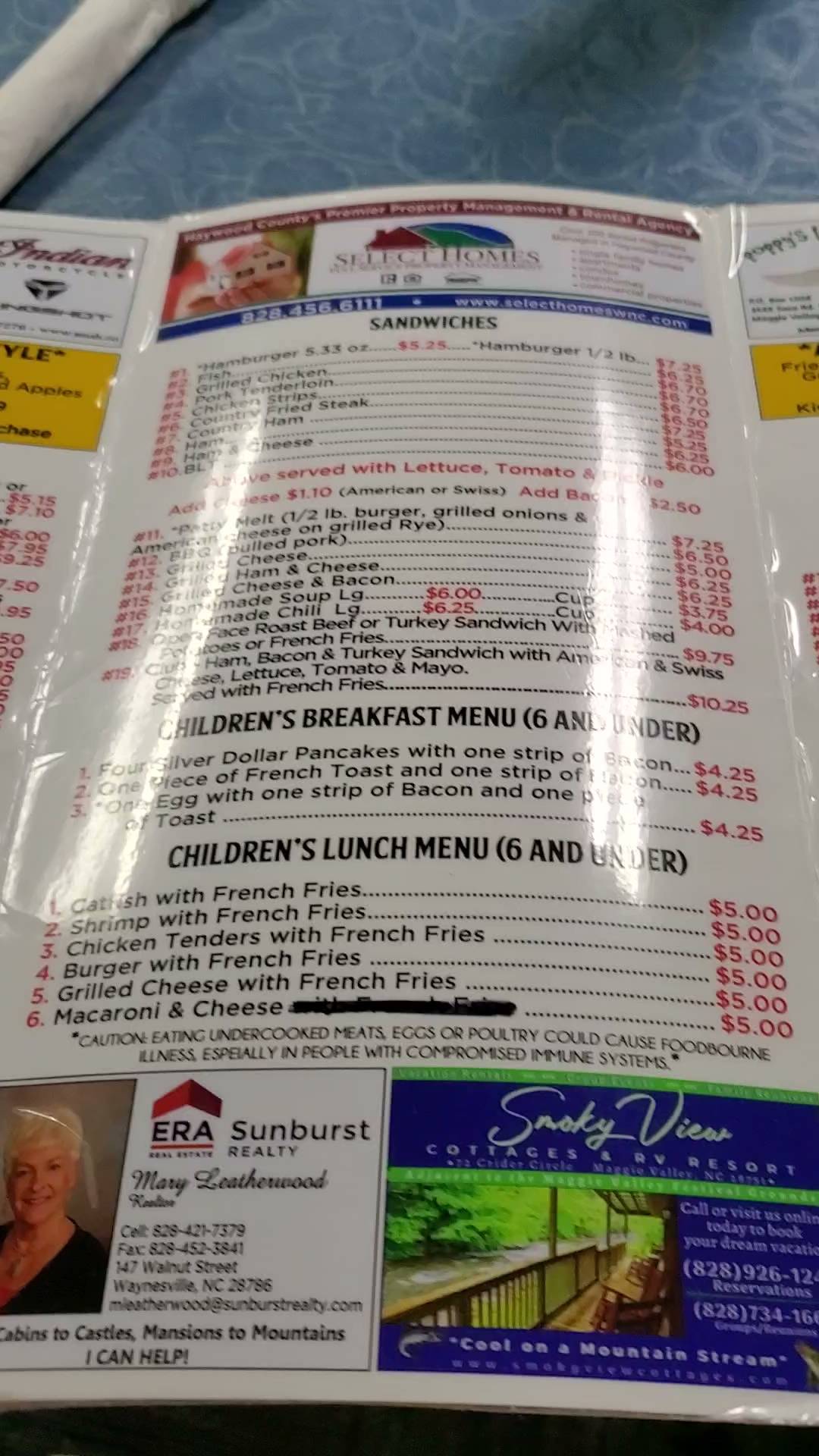 Menu at Country Vittles Family Style Restaurant, Maggie Valley