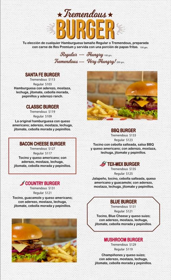 Carta del restaurante Countrybreak Bosques, Aguascalientes, Monte ...
