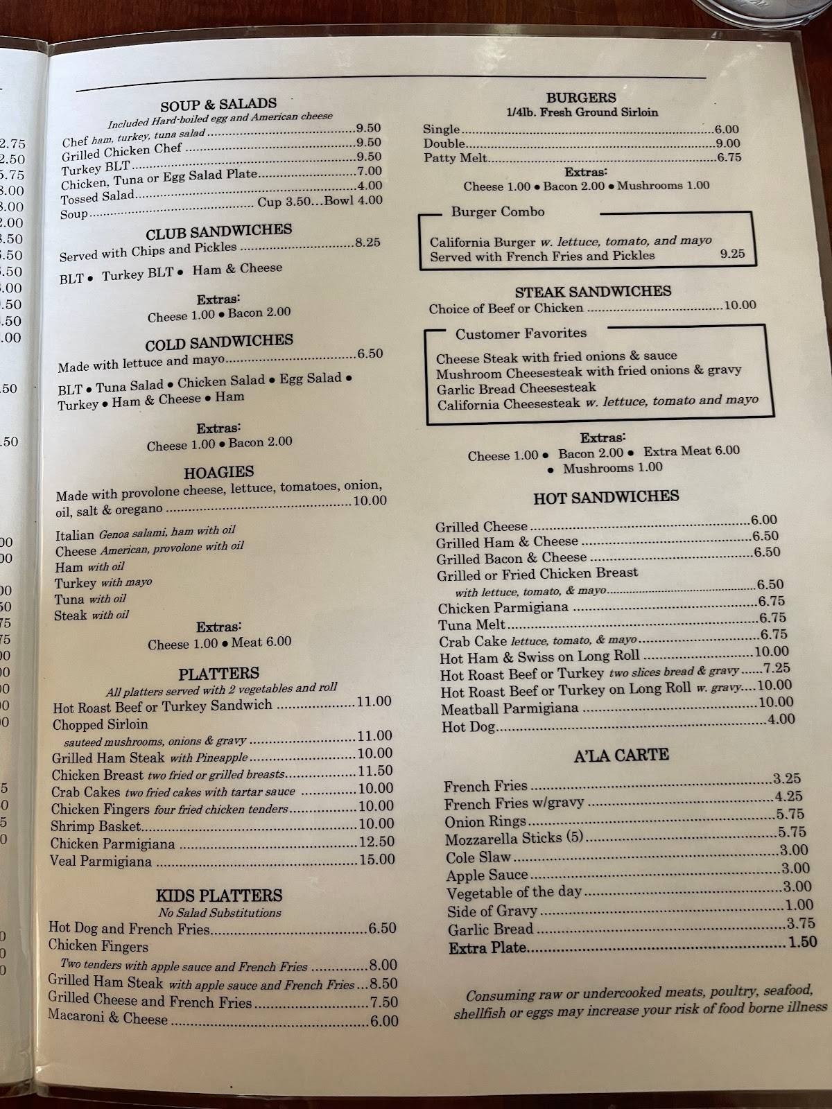 Menu at Coventry Cafe, Pottstown, New Schuylkill Rd