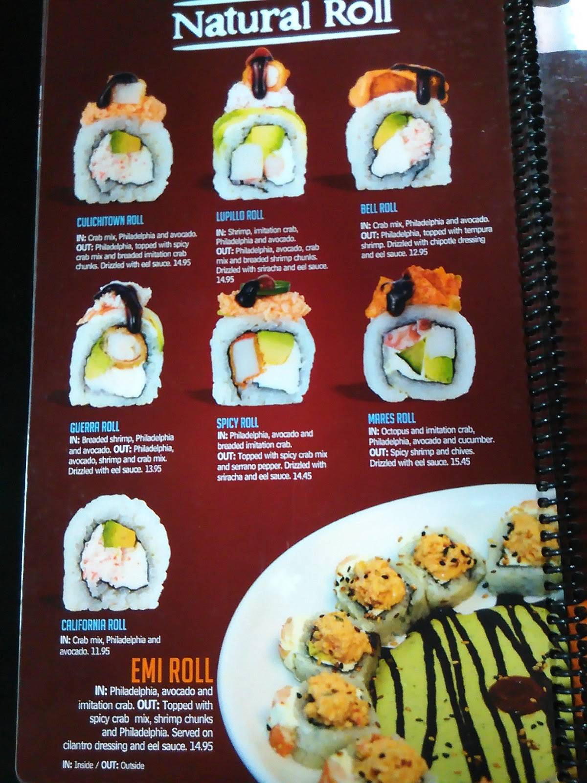 Carta de Culichi Town Restaurant, Rialto