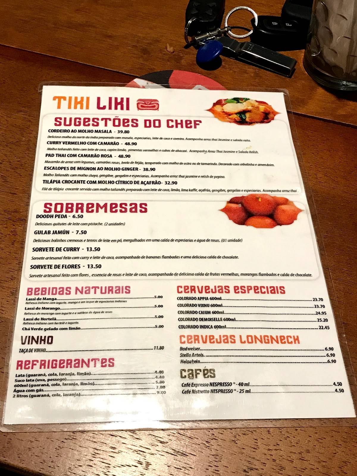 Menu at TIKI LIKI COMIDA ASIÁTICA restaurant, Curitiba