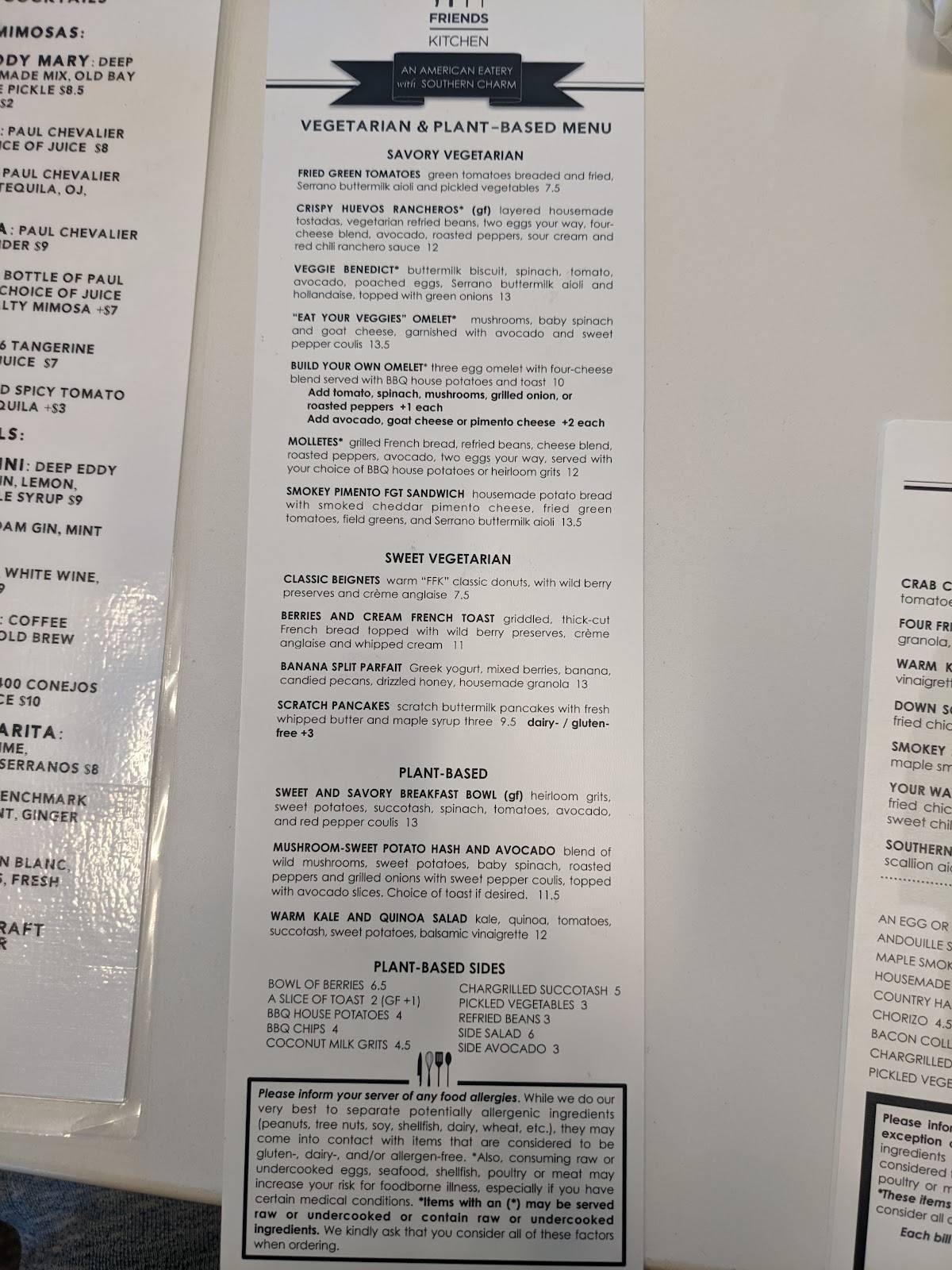 Menu at Four Friends Kitchen restaurant, Denver, Roslyn St
