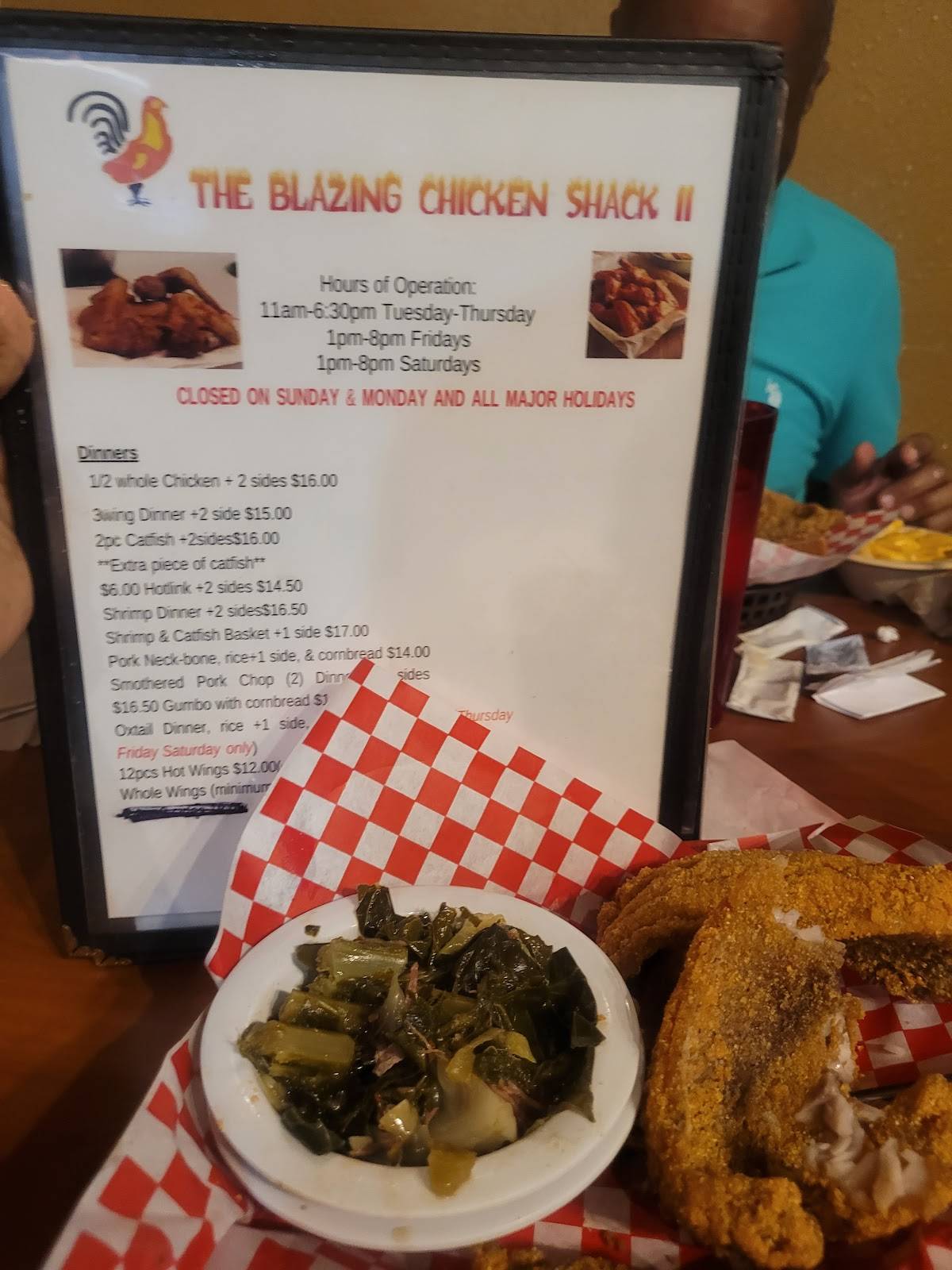 Menu at The Blazing Chicken Shack II restaurant, Denver