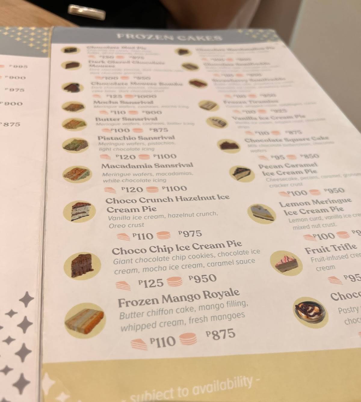 Menu at Calea Pastries & Coffee desserts, Bacolod, Balay Quince