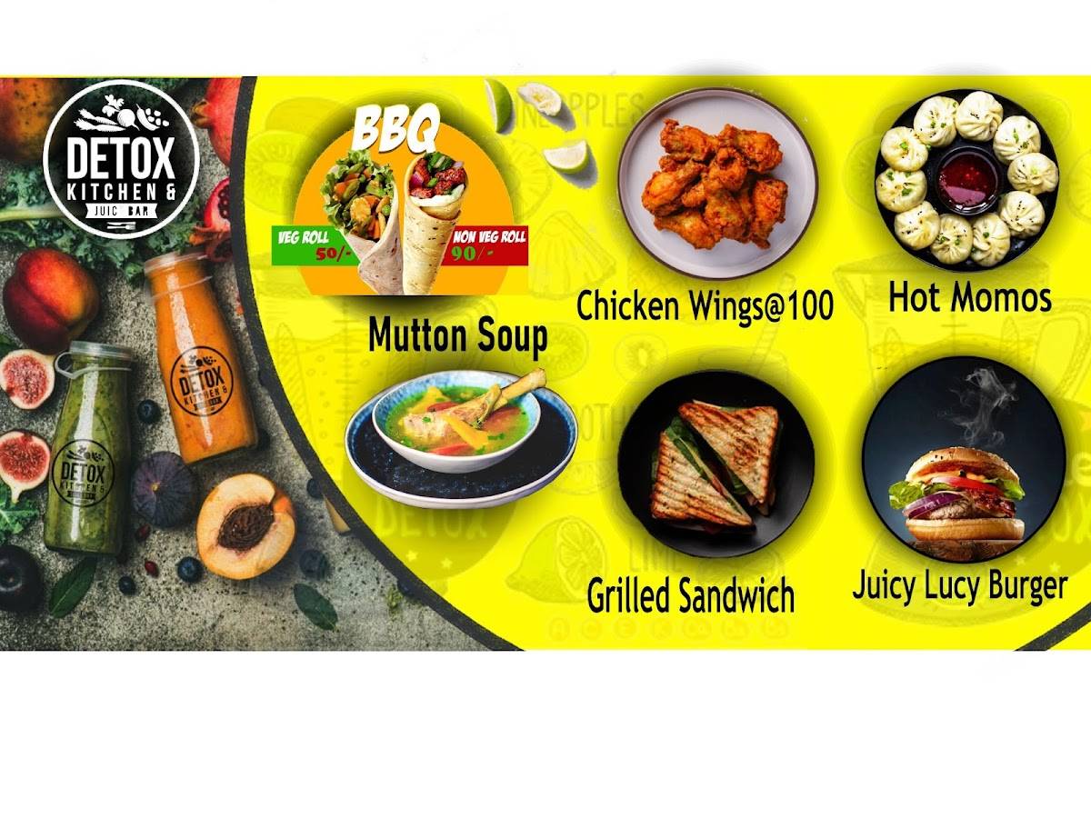 Menu at Detox kitchen and juice bar, Bengaluru