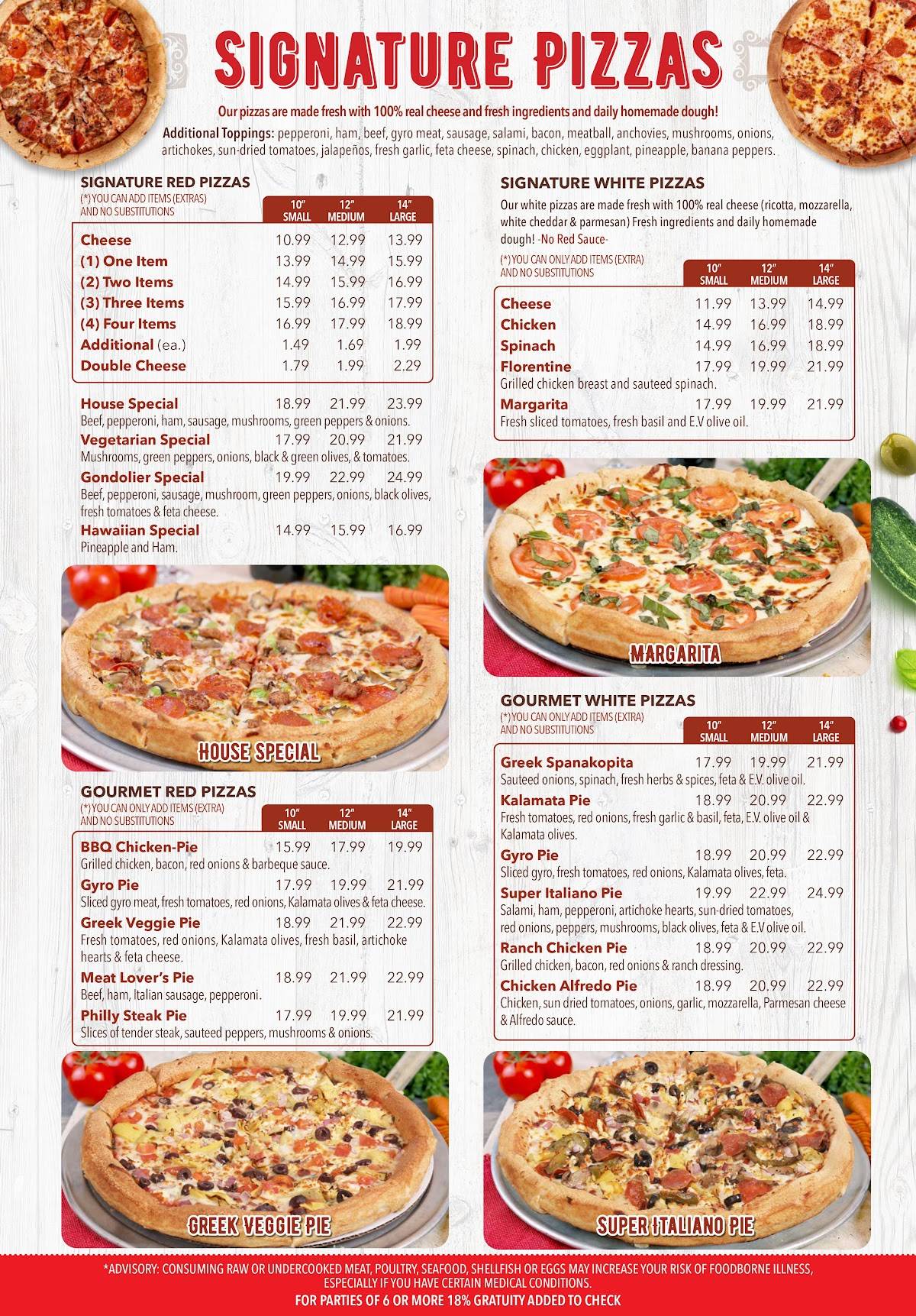 Menu at Dina's Family Italian Restaurant, Woodstock