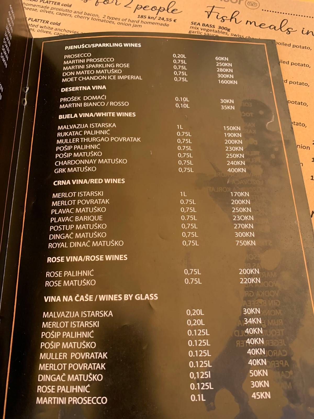 Menu at Downtown Grill Split steak & seafood restaurant, Split