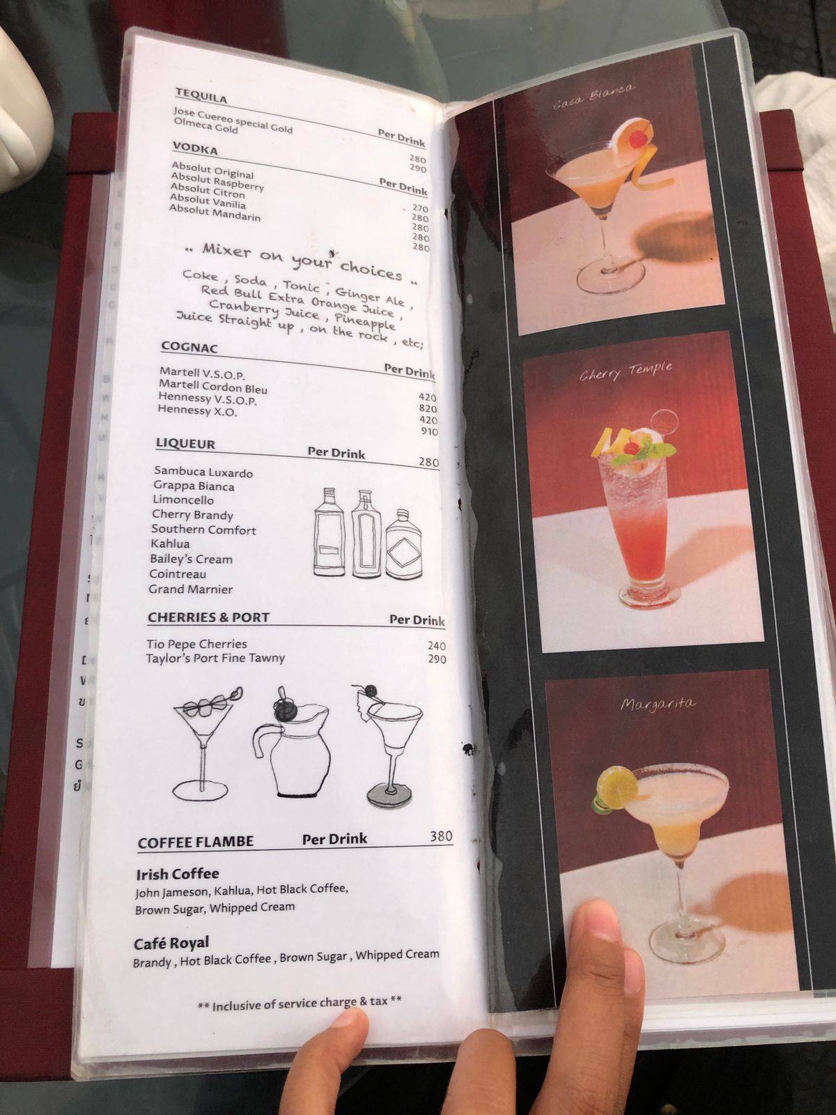 Menu at Eagle Nest Bar, Bangkok
