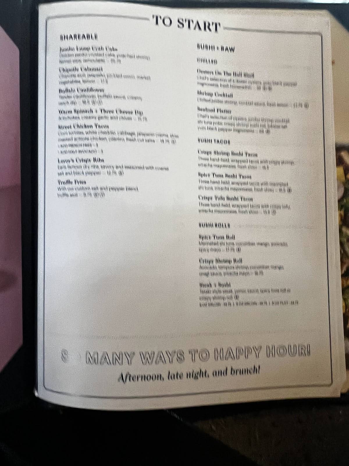 Menu at Earls Kitchen + Bar, Lone Tree, Park Meadows Center Dr
