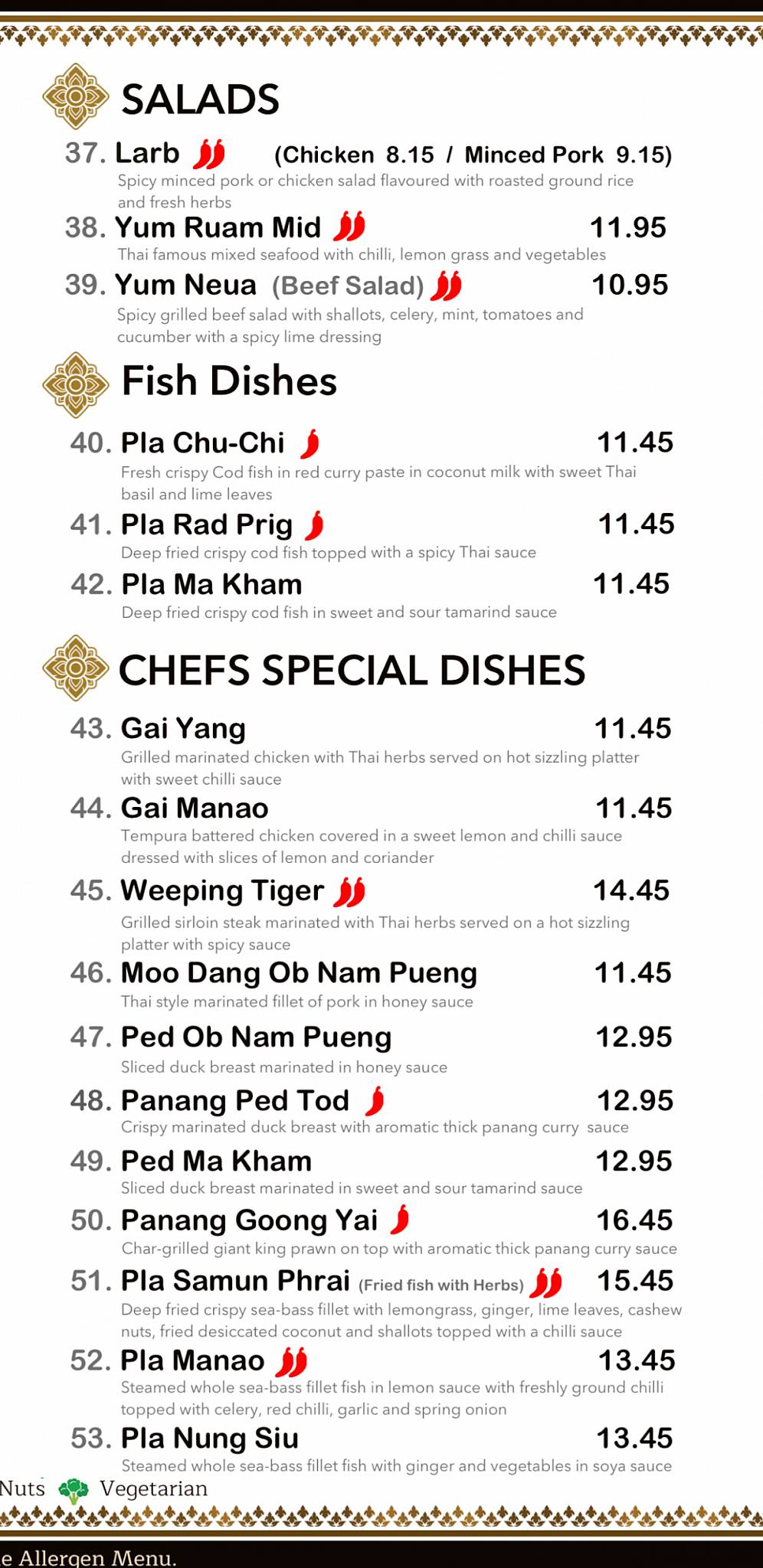 Menu at Eat Thai Restaurant, Ely