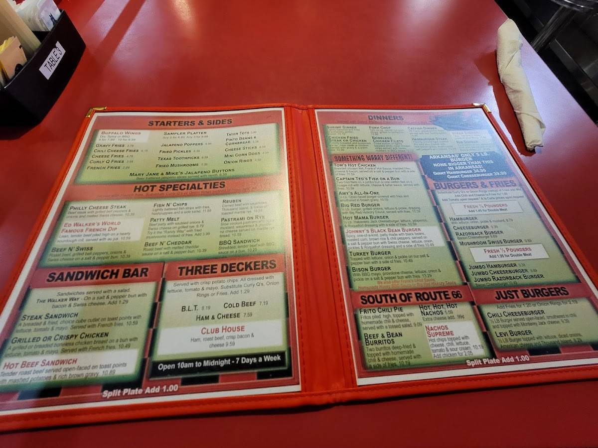Menu at Ed Walker's Drive-In & Restaurant, Fort Smith