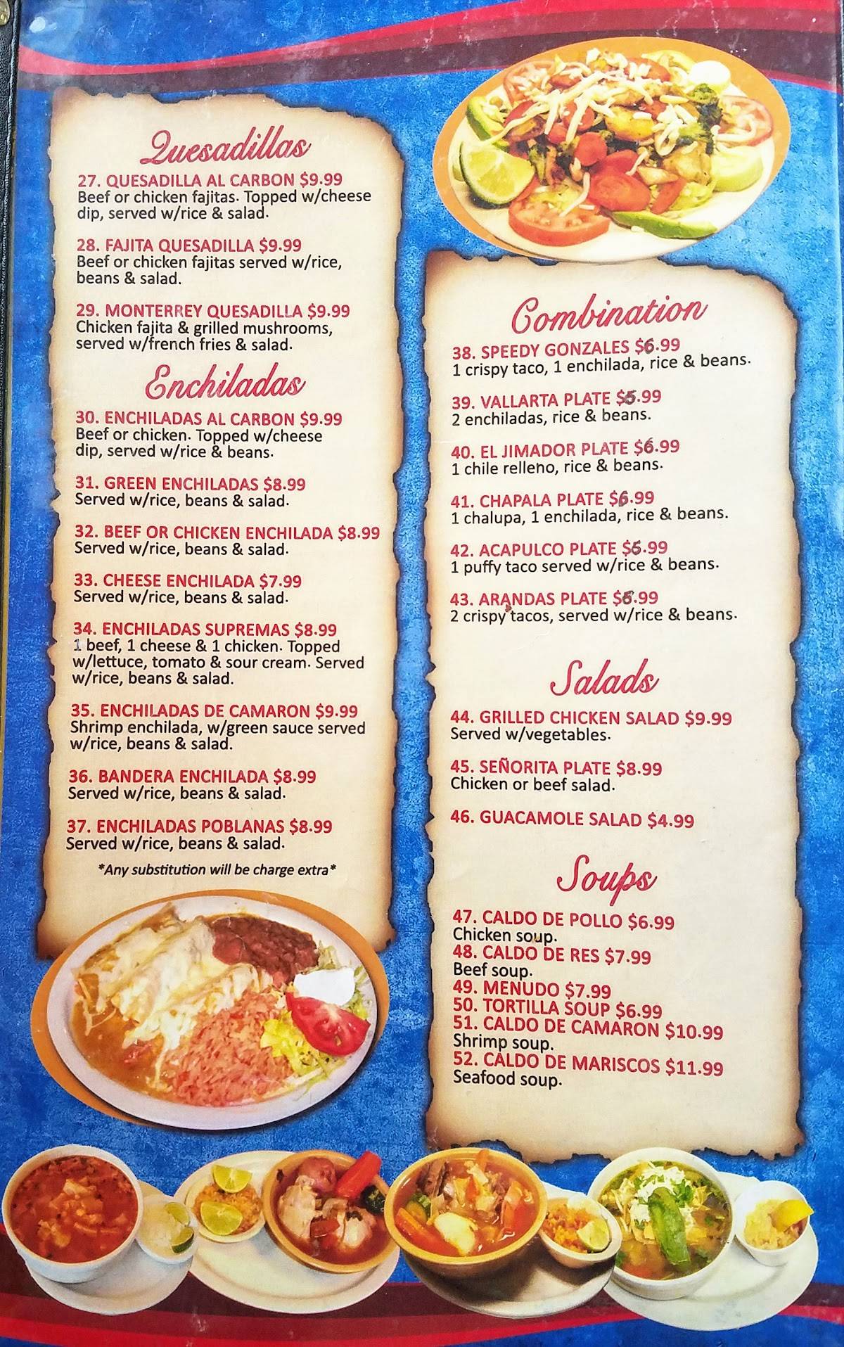 Menu at El Jimador Don Pilo restaurant, Marble Falls