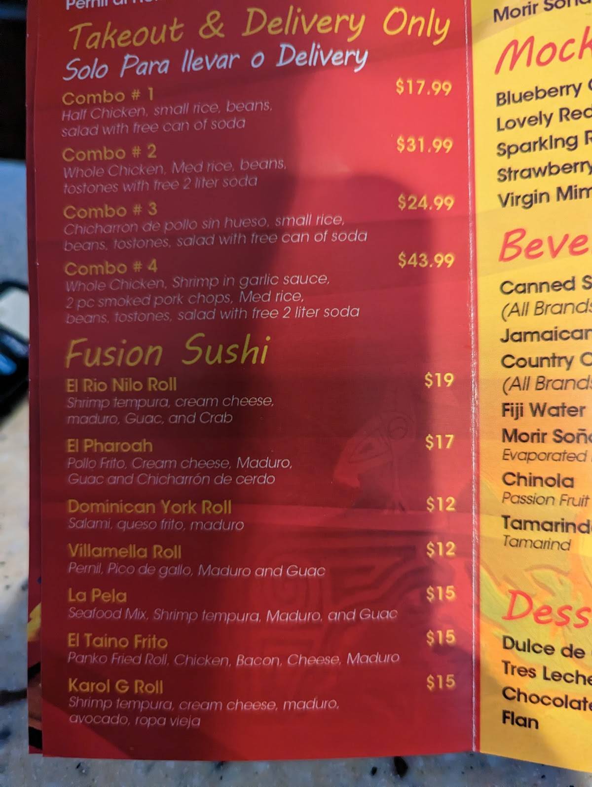 Menu at El Rio Nilo Restaurant, Hackensack