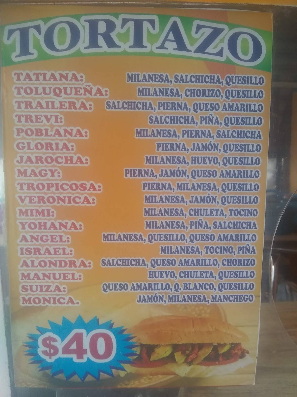 Menu at El tortazo y hamburguesas luna restaurant, Mexico City