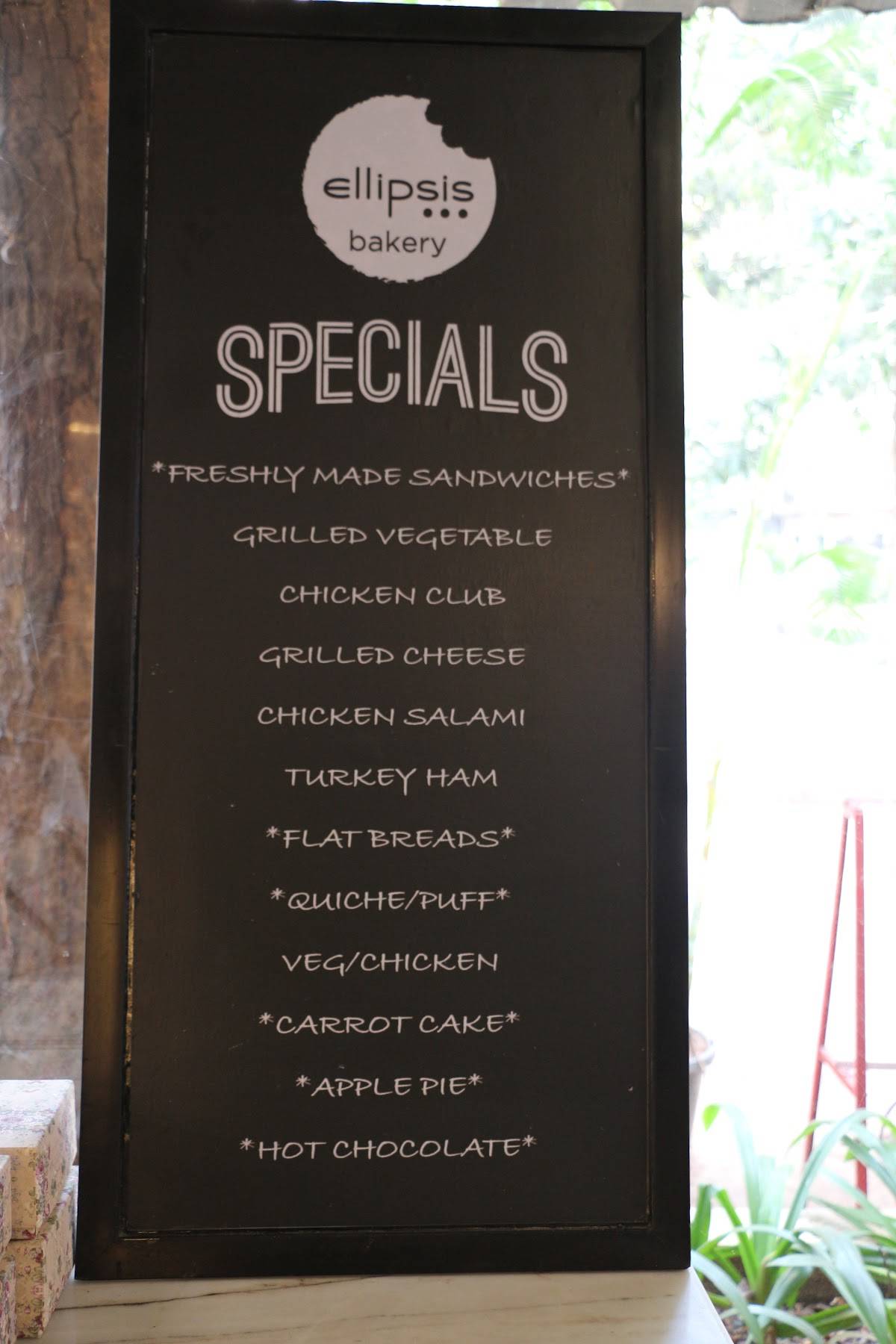 Menu at Ellipsis Bakery, Mumbai, Recondo Estate