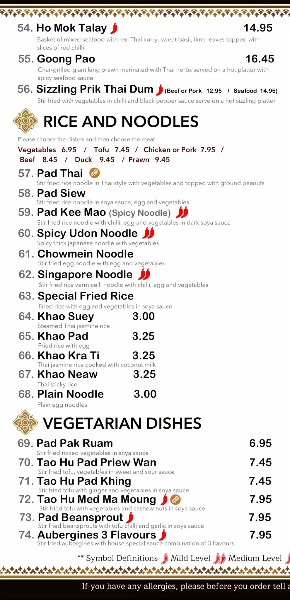 Menu at Eat Thai Restaurant, Ely