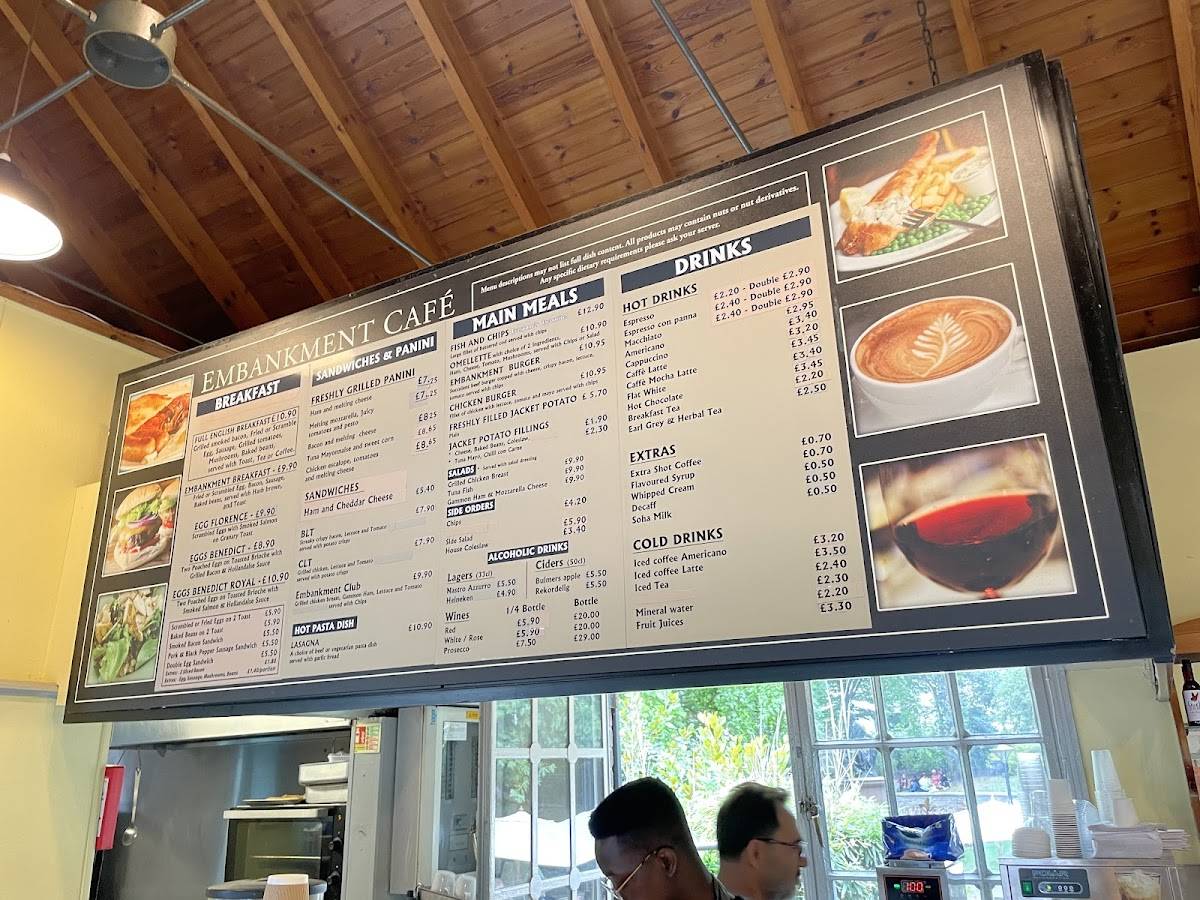 Menu at Embankment Café cafe, London