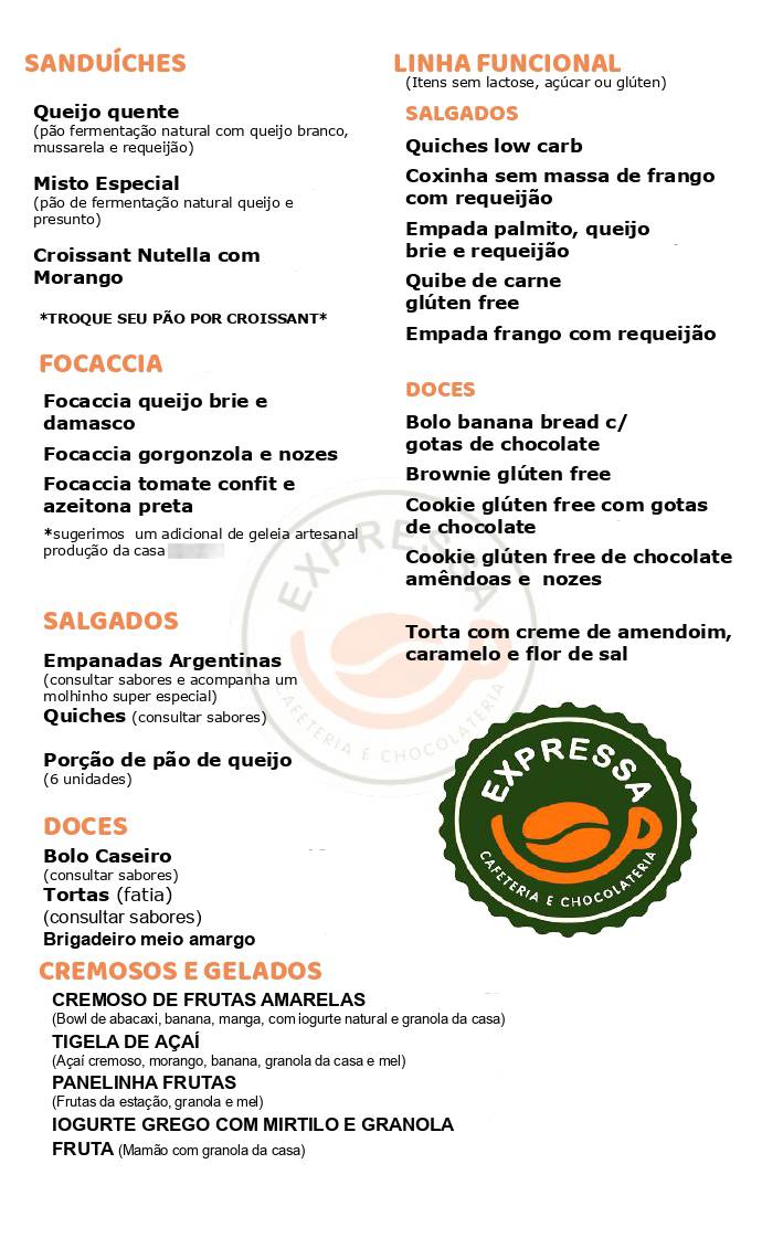 Menu em Expressa Cafeteria e Chocolateria, Vila Velha, R. Quinze de ...