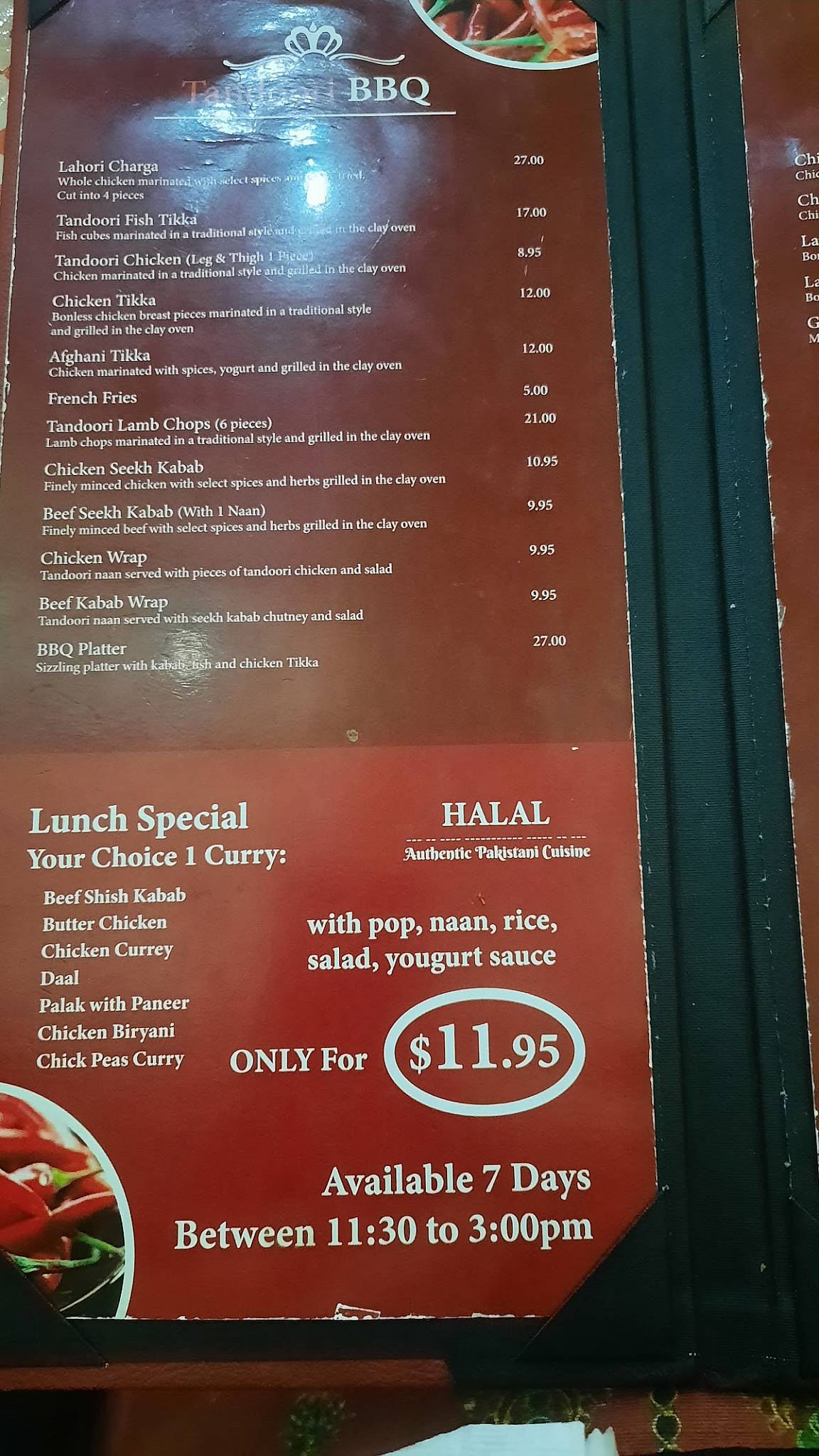 Menu at Fahad Restaurant & Banquet Hall, Calgary