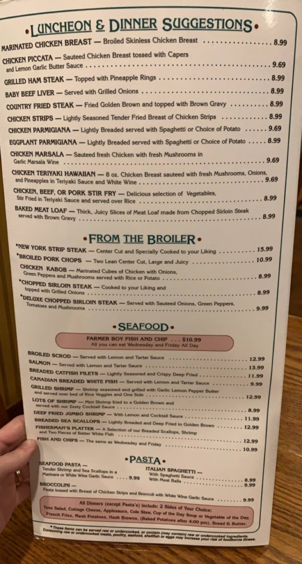 Menu at Farmer Boy Restaurant, Akron, Canton Rd