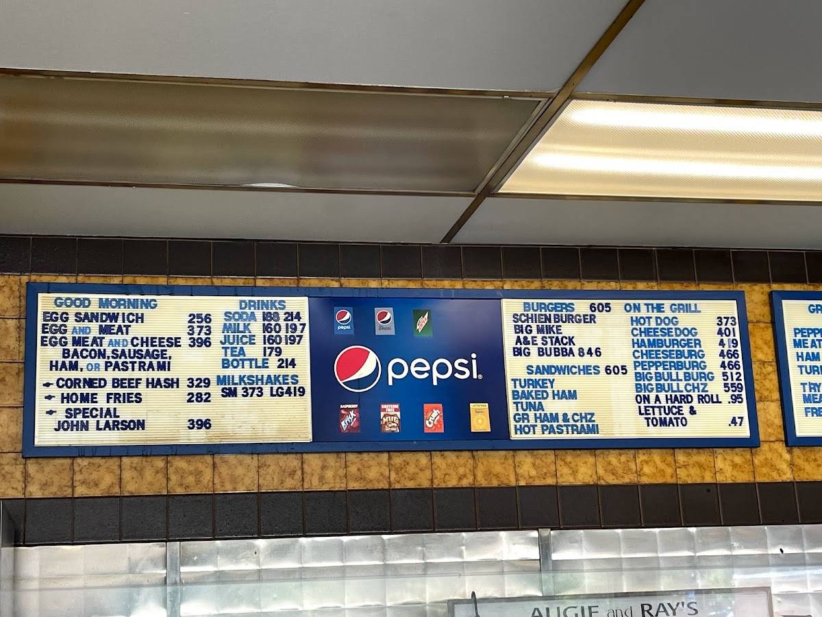 Menu at Augie & Ray's Drive In fast food, East Hartford