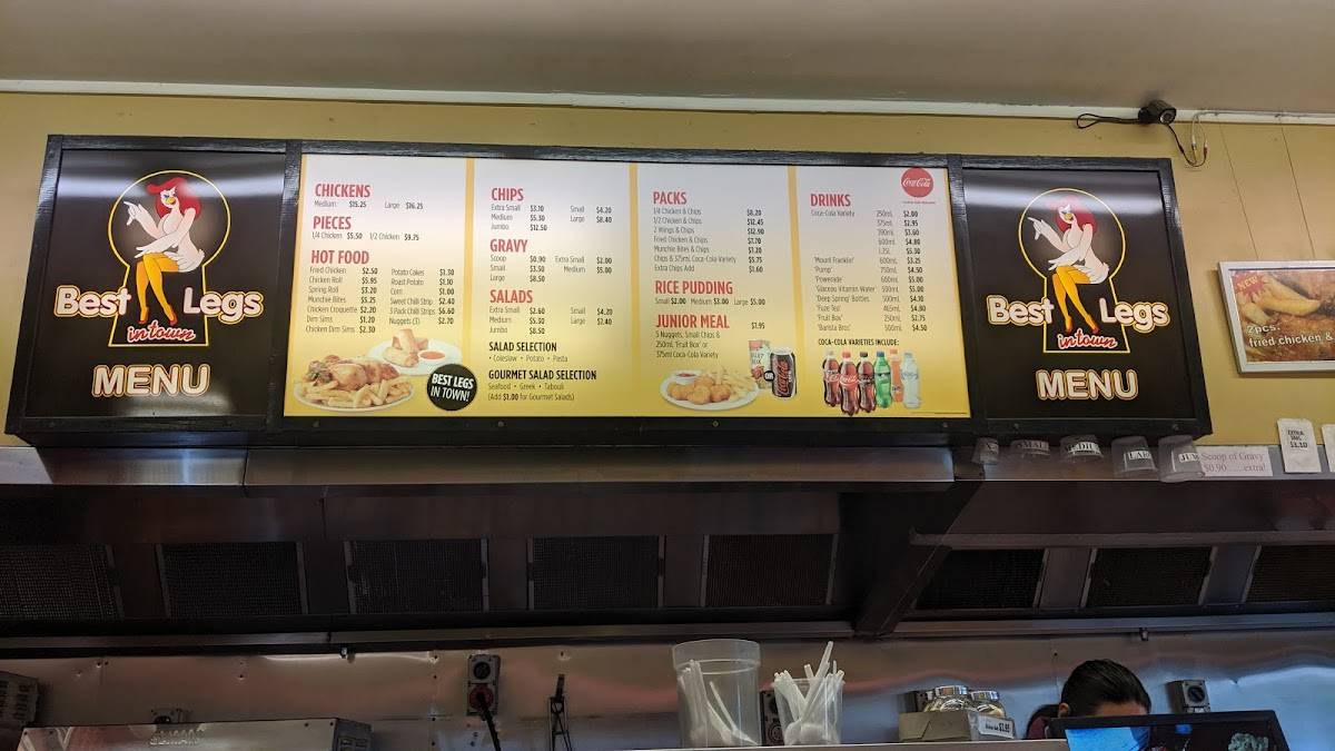 Menu at Best Legs in Town restaurant, Frankston